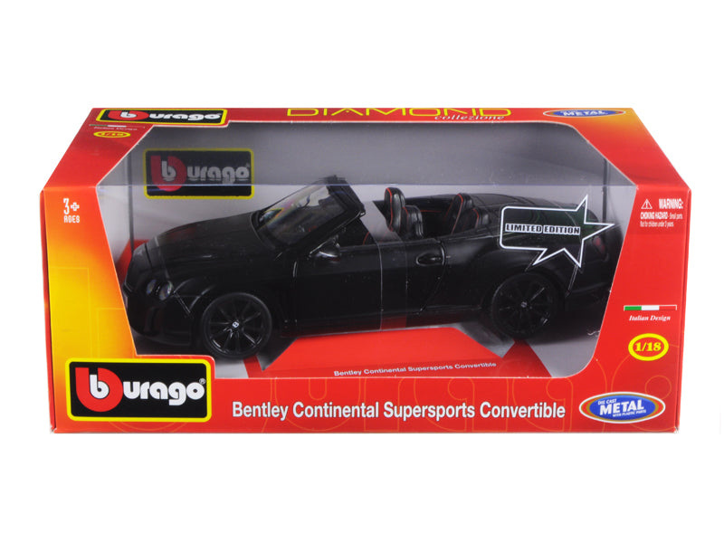 Bentley Continental Supersports Convertible Matt Black 1/18 Diecast Car ...