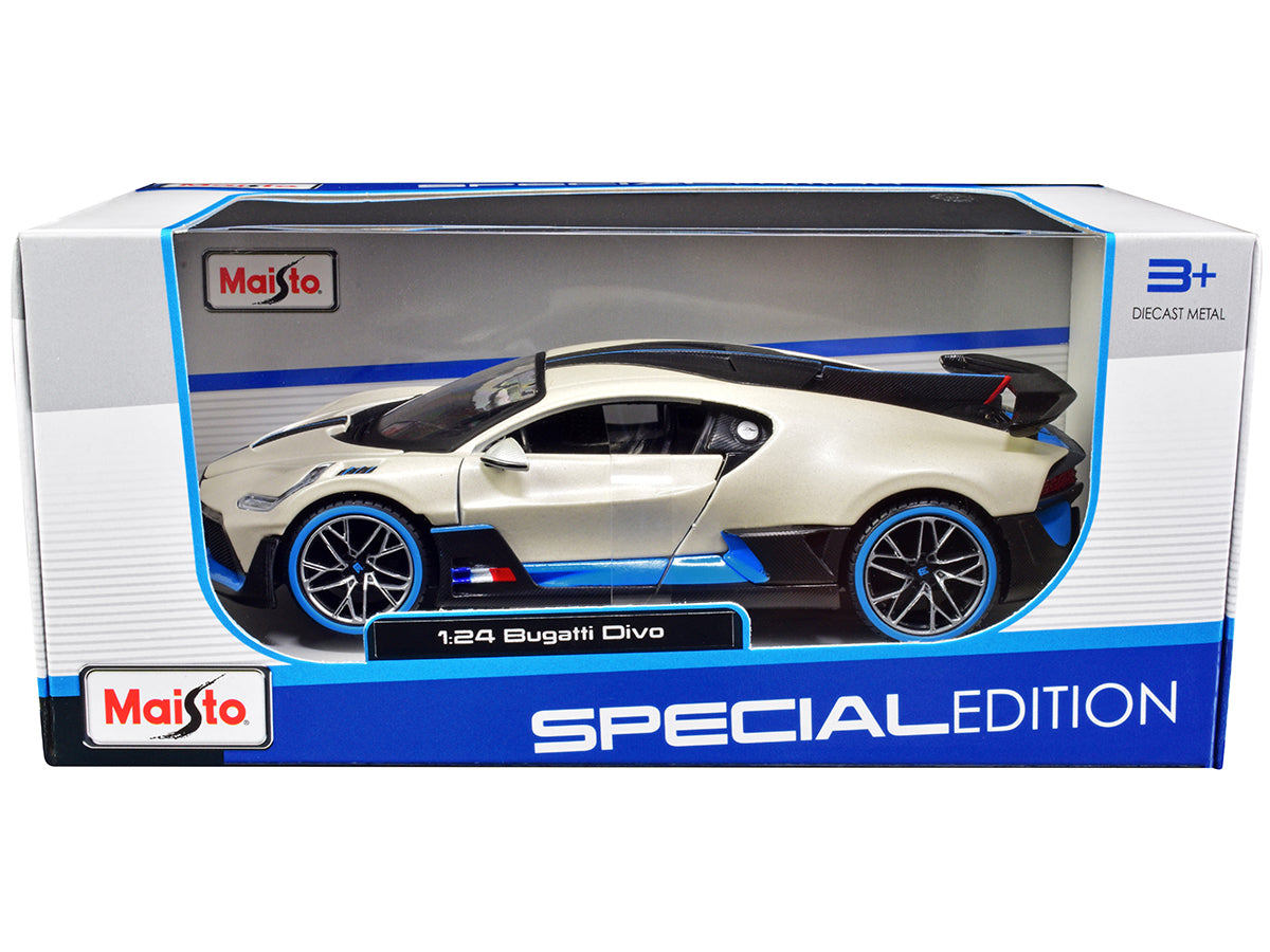 Bugatti Divo Satin White Metallic with Carbon and Blue Accents Special ...