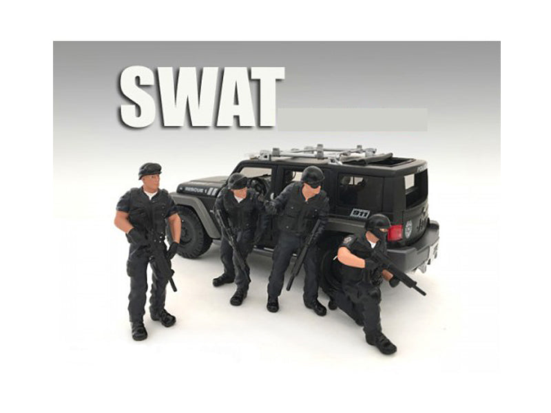 SWAT Team 4 Piece Figure Set For 1:24 Scale Models by American Diorama ...