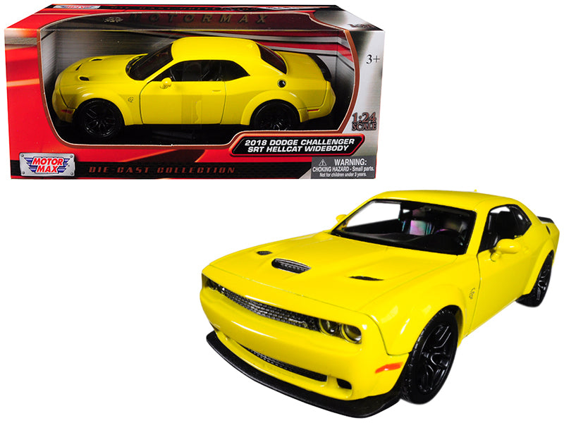 2018 Dodge Challenger SRT Hellcat Widebody Yellow 1/24 Diecast Model ...