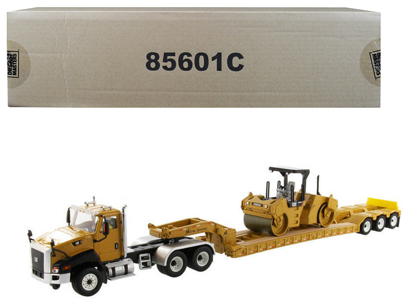 Cat CT660 Day Cab with XL 120 Lowboy Trailer & CB-534D - 1/50 Diecast ...