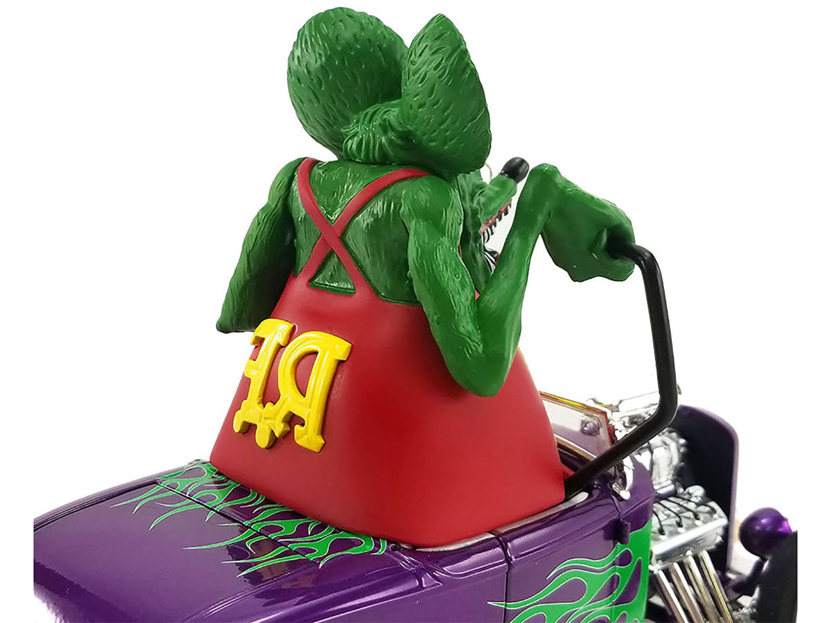 1932 Ford Hot Rod Roadster Purple with Green Flames with Rat Fink ...