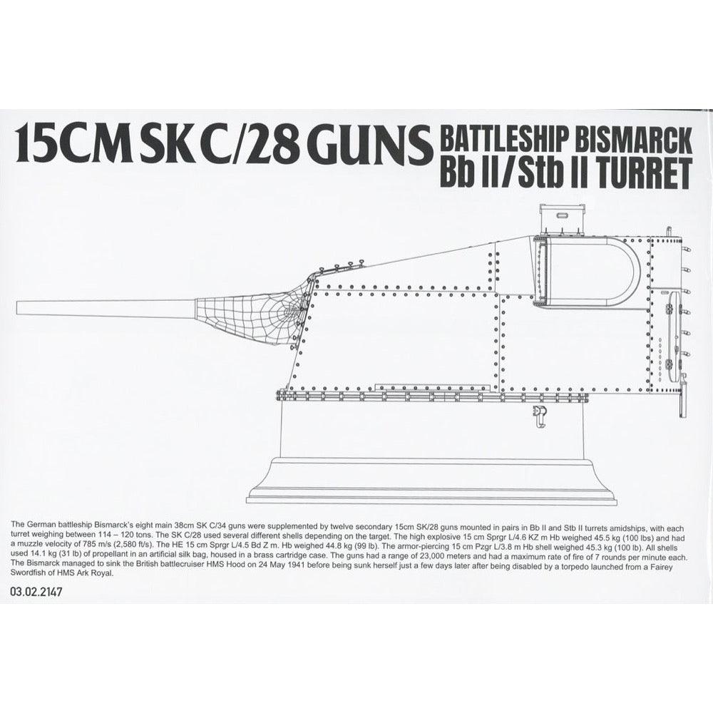 Takom 2147 1/35 15CMSK C/28 Guns Battleship Bismarck Bb II / Stb II ...