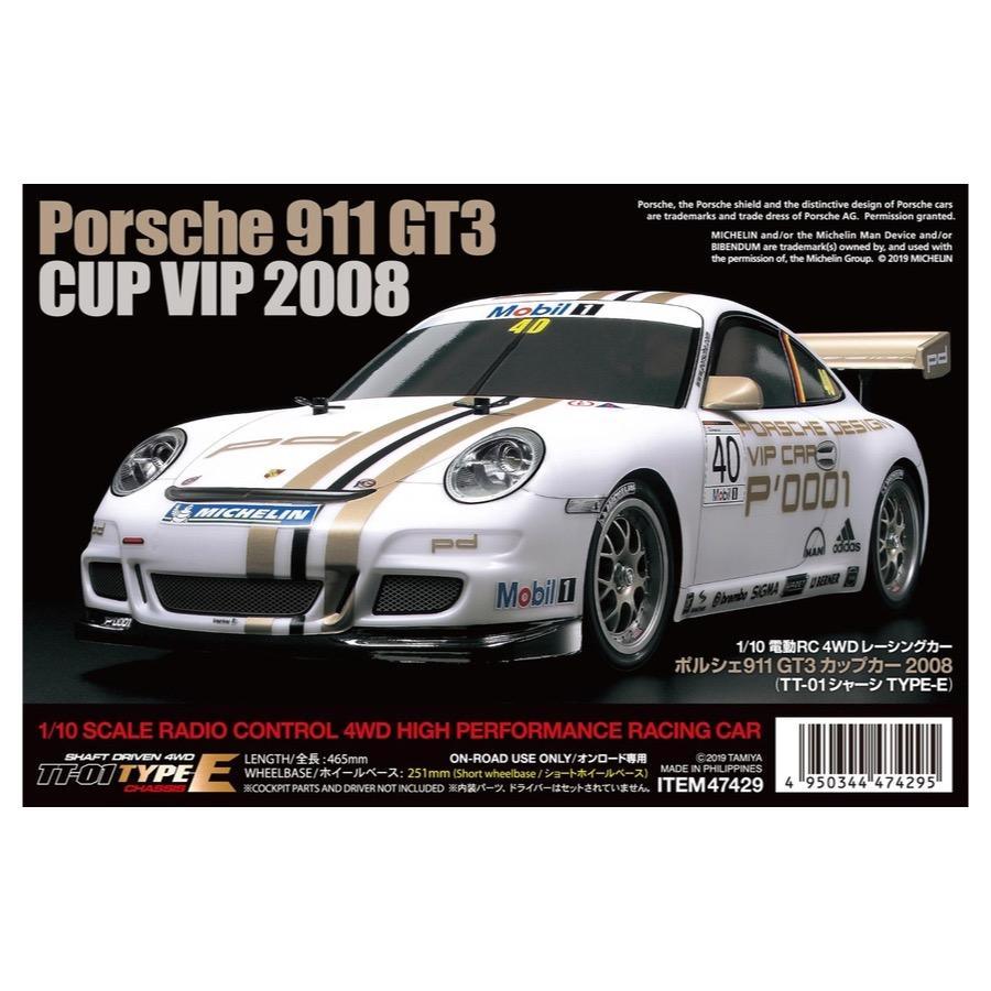 Tamiya 47429 Porsche 911 GT3 CUP VIP 2008 with TT-01 Type-E Chassis 1/ ...